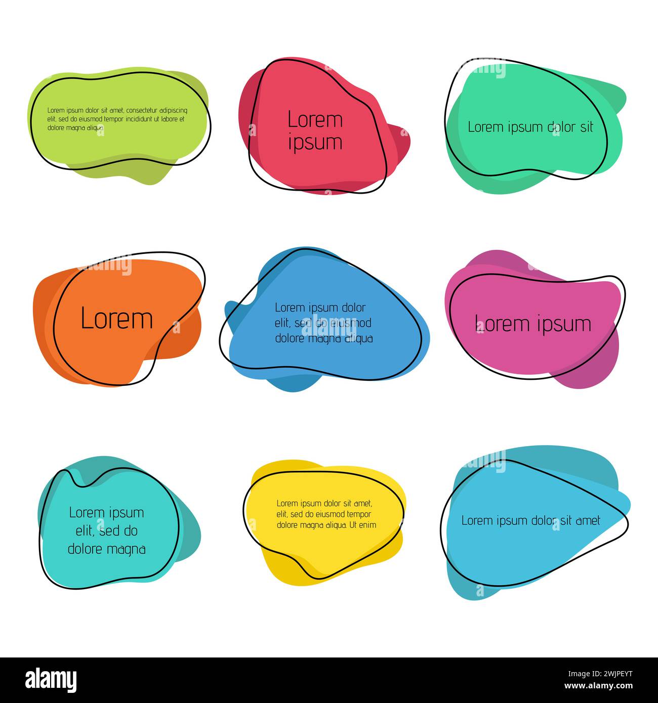 Colored quote boxes. Frames for quotes. Speech bubble templates. Info ...