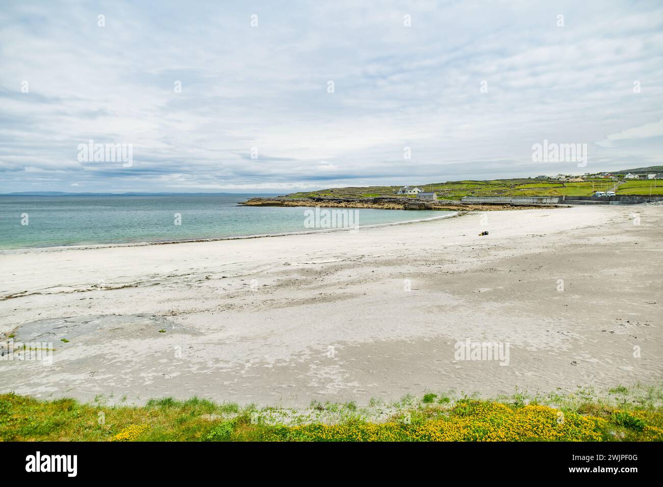 Wide sandy Kilmurvey Beach on Inishmore, the largest of the Aran ...