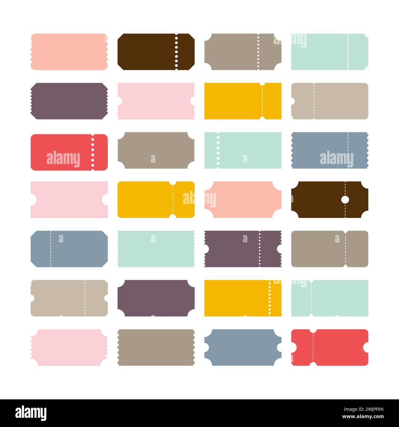 Set of vector templates entry tickets. Blank tickets. Sale, discount ...