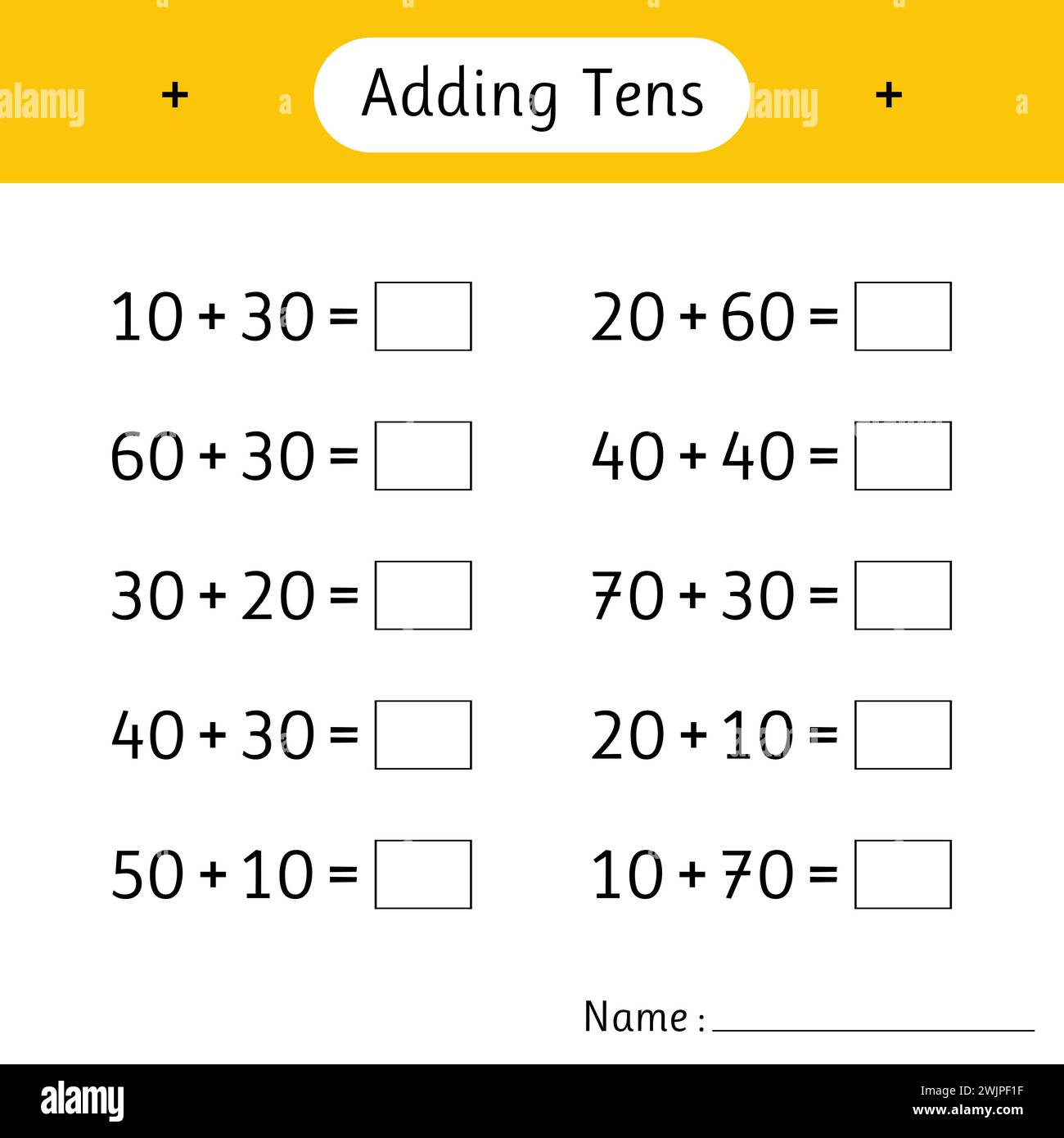 Adding Tens. School education. Mathematics. Math worksheets for kids ...