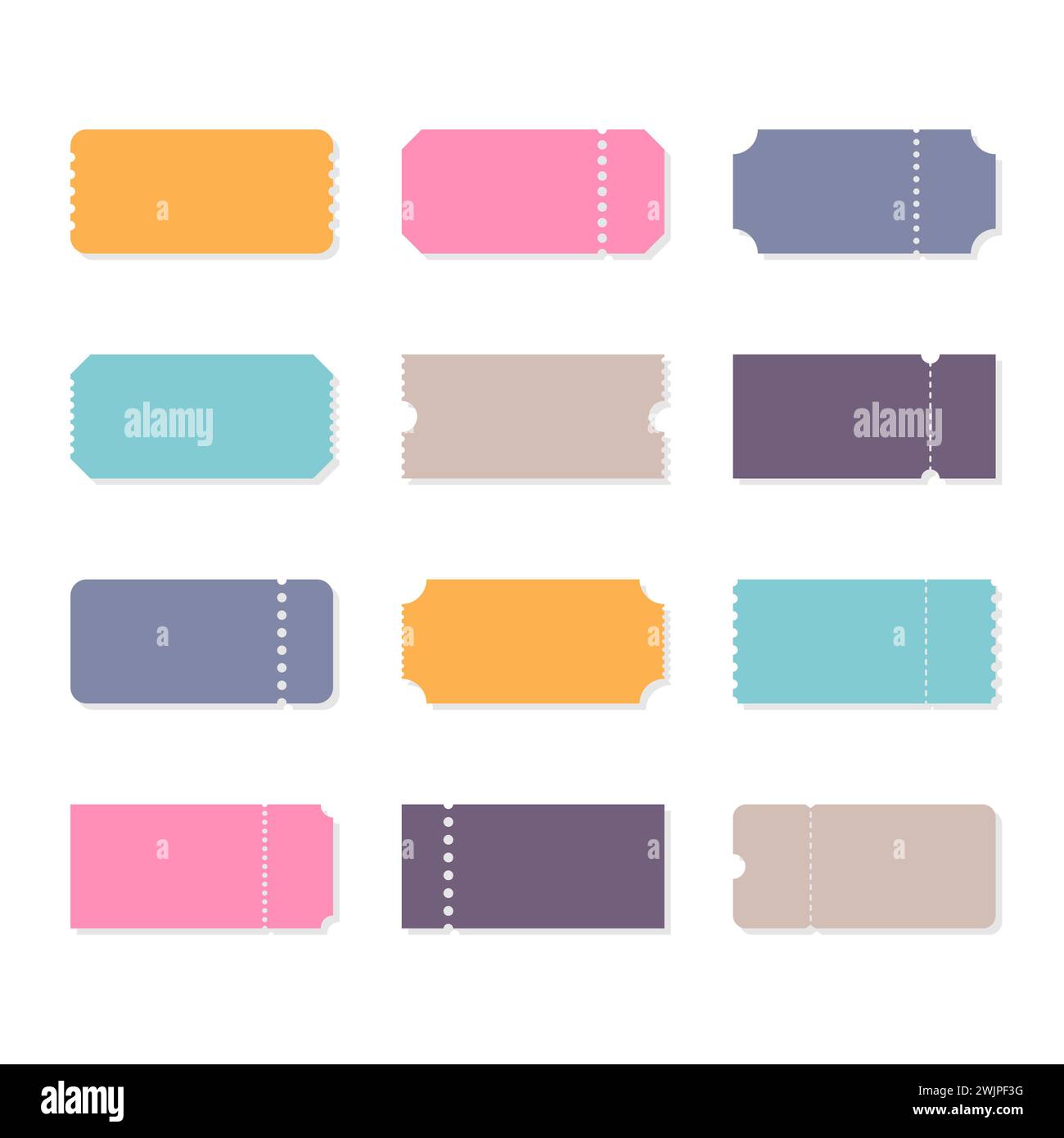 Set of vector templates entry tickets. Blank tickets. Sale, discount ...