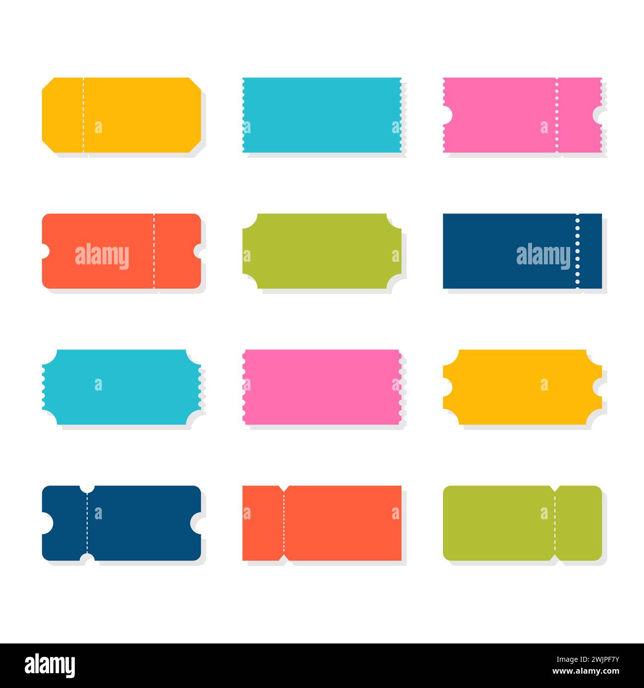 Set of vector templates entry tickets. Blank tickets. Sale, discount ...