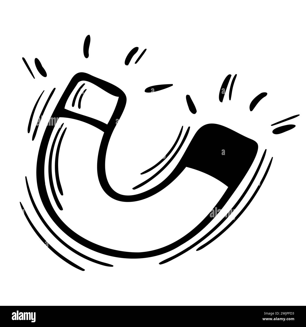 Magnet line icon on Black and White Stock Photos & Images - Alamy