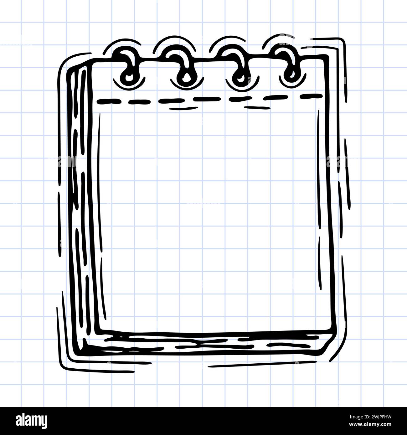 Hand drawn notepad, sheets or calendar. Outline icon. Sketch style ...