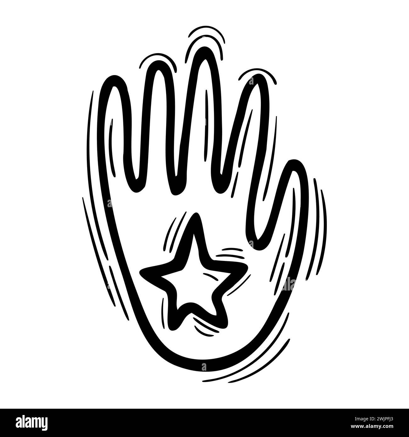 Magic hand. Astrology. Mystical element. Hand drawn magical vintage ...