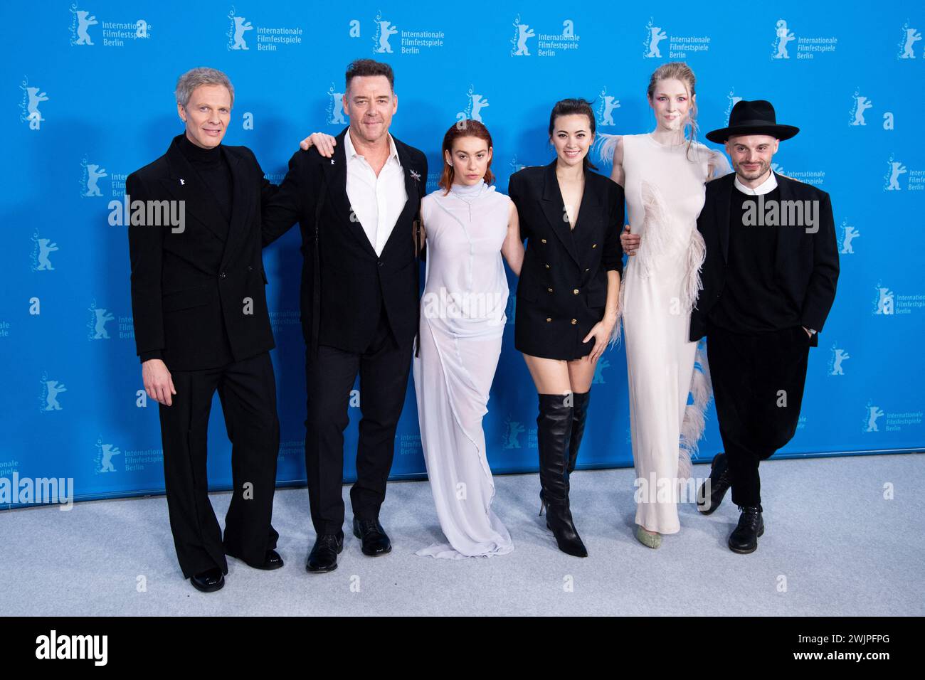 Berlin, Germany. 16th Feb, 2024. Jan Bluthardt, Marton Csokas, Greta ...