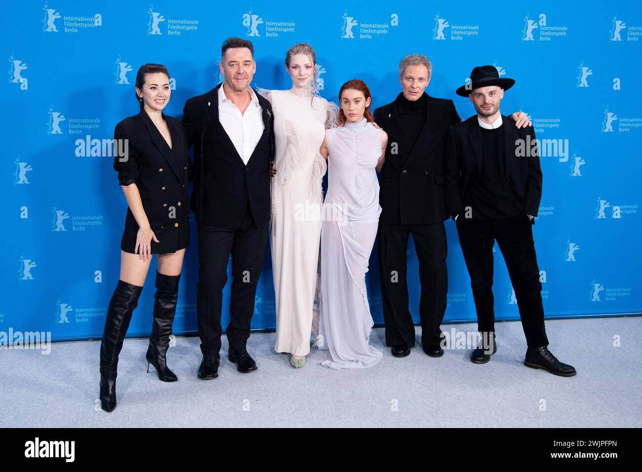 Berlin, Germany. 16th Feb, 2024. Jan Bluthardt, Marton Csokas, Greta ...