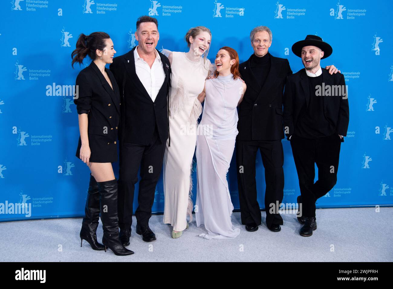 Berlin, Germany. 16th Feb, 2024. Jan Bluthardt, Marton Csokas, Greta ...