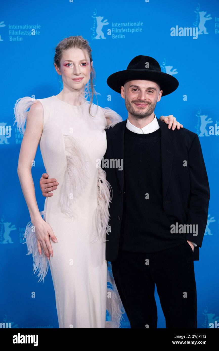 Berlin, Germany. 16th Feb, 2024. Hunter Schafer and Tilman Singer ...