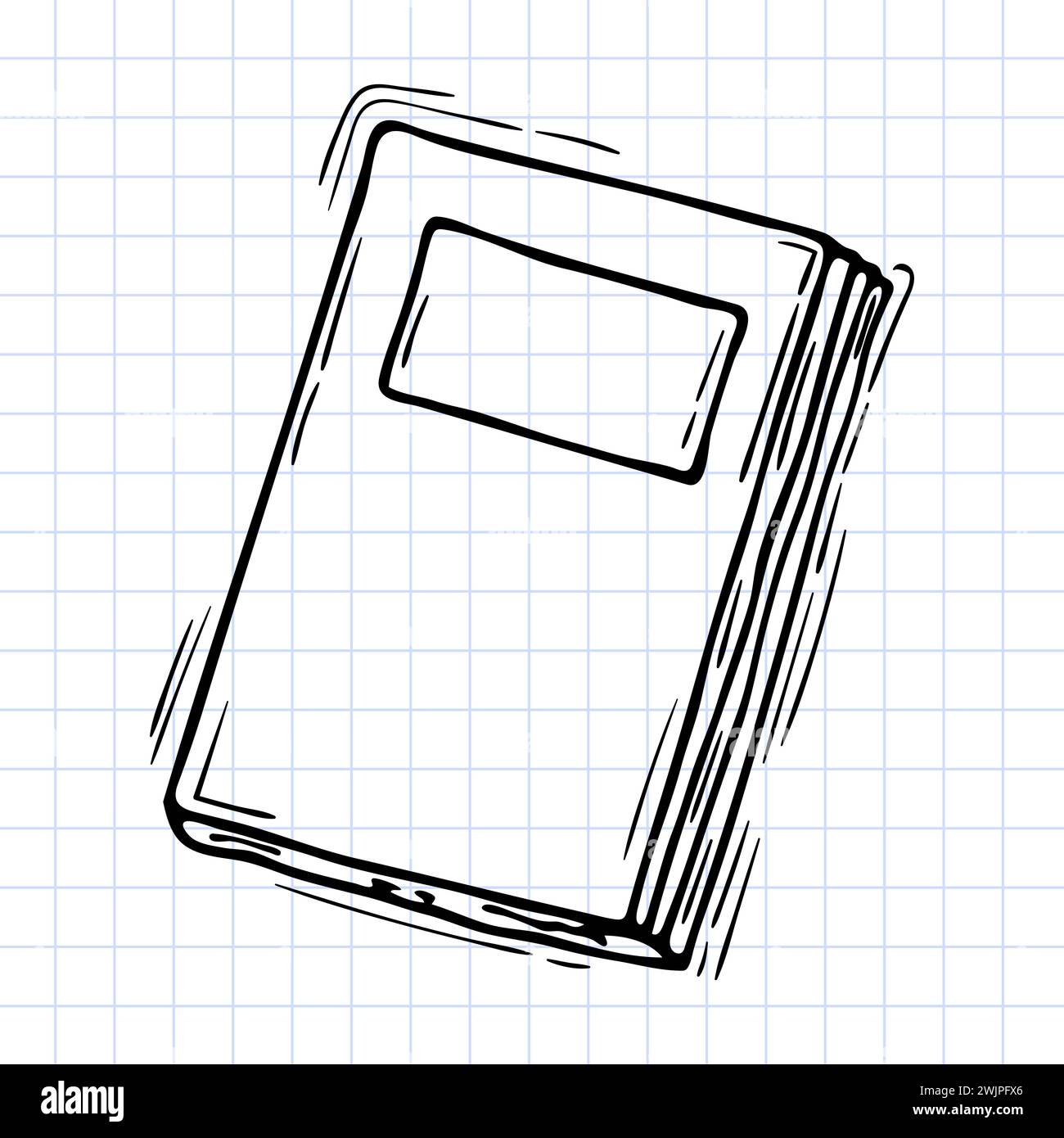 Hand Drawn Magazine Book Or Notebook Outline Icon Sketch Style