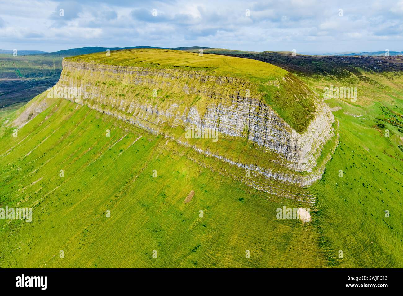 Aerial view of Benbulbin, aka Benbulben or Ben Bulben, iconic landmark ...