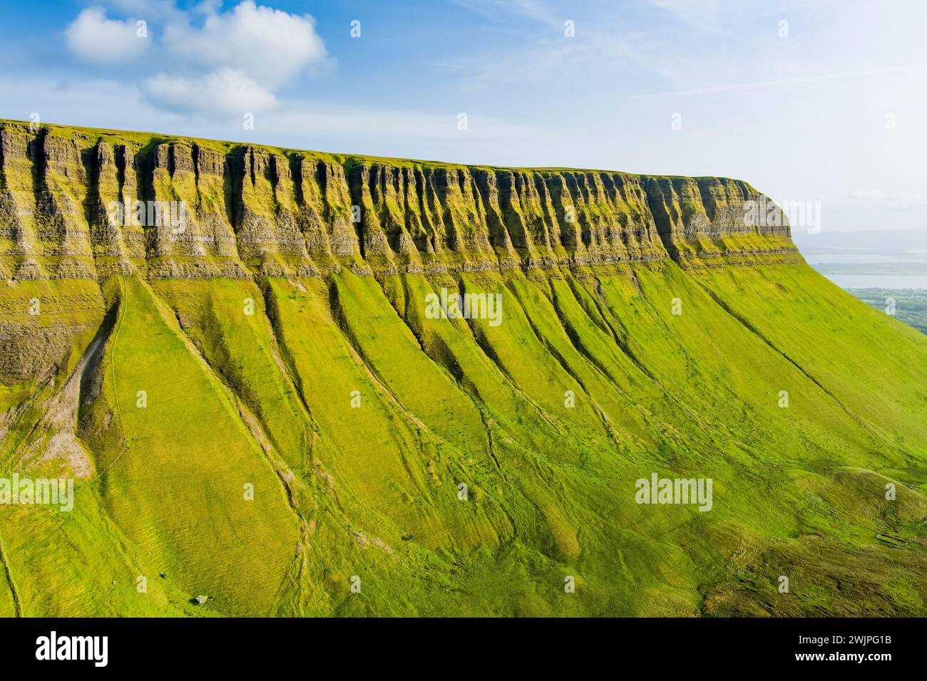 Aerial view of Benbulbin, aka Benbulben or Ben Bulben, iconic landmark ...