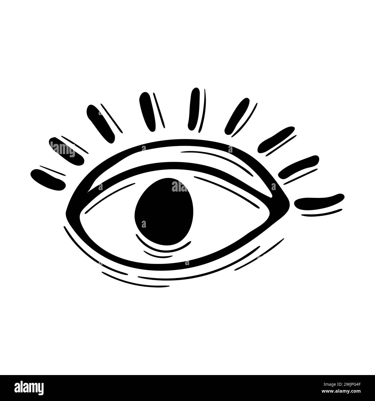 Evil eye. Doodle abstract talisman. Mystical element. Magical hand ...