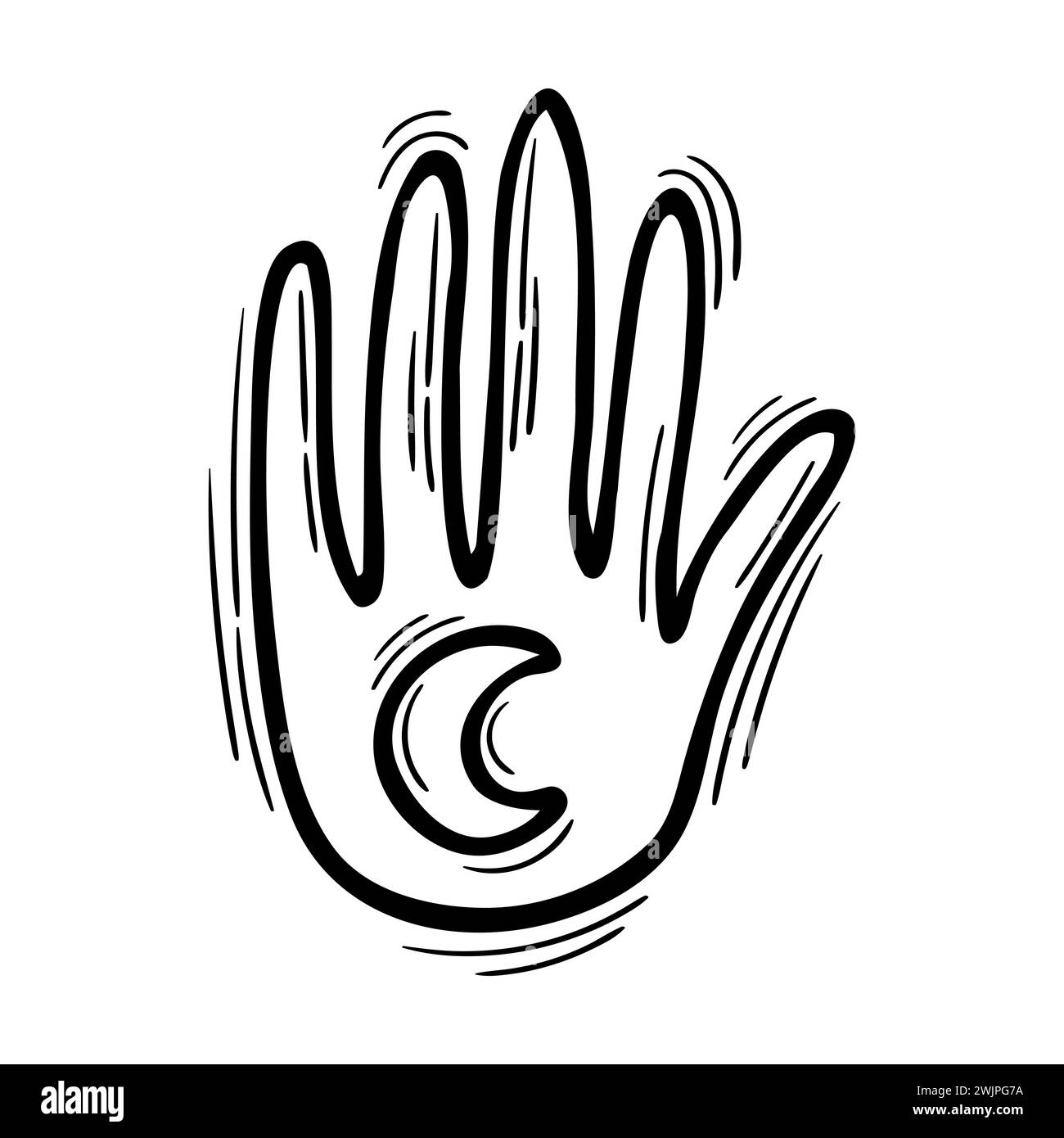 Magic hand. Mystical element. Hand drawn magical vintage sign ...