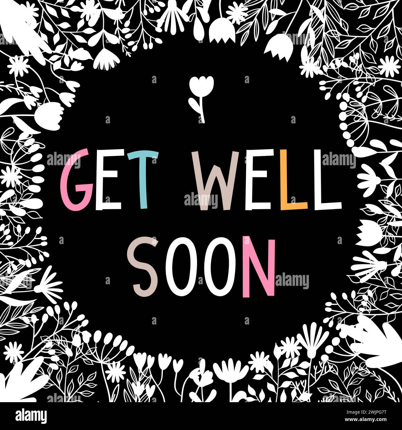 Get well soon. Inspirational and motivating phrase. Lettering design ...