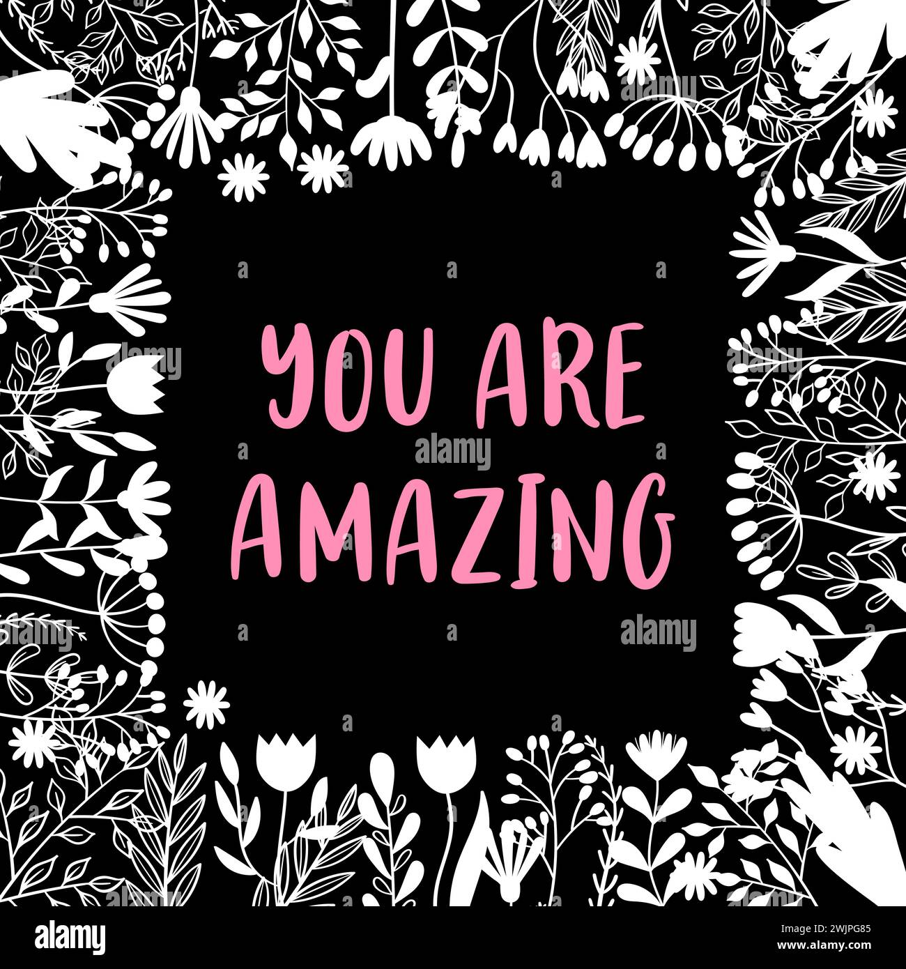 You are amazing. Inspirational and motivating phrase. Quote, slogan ...