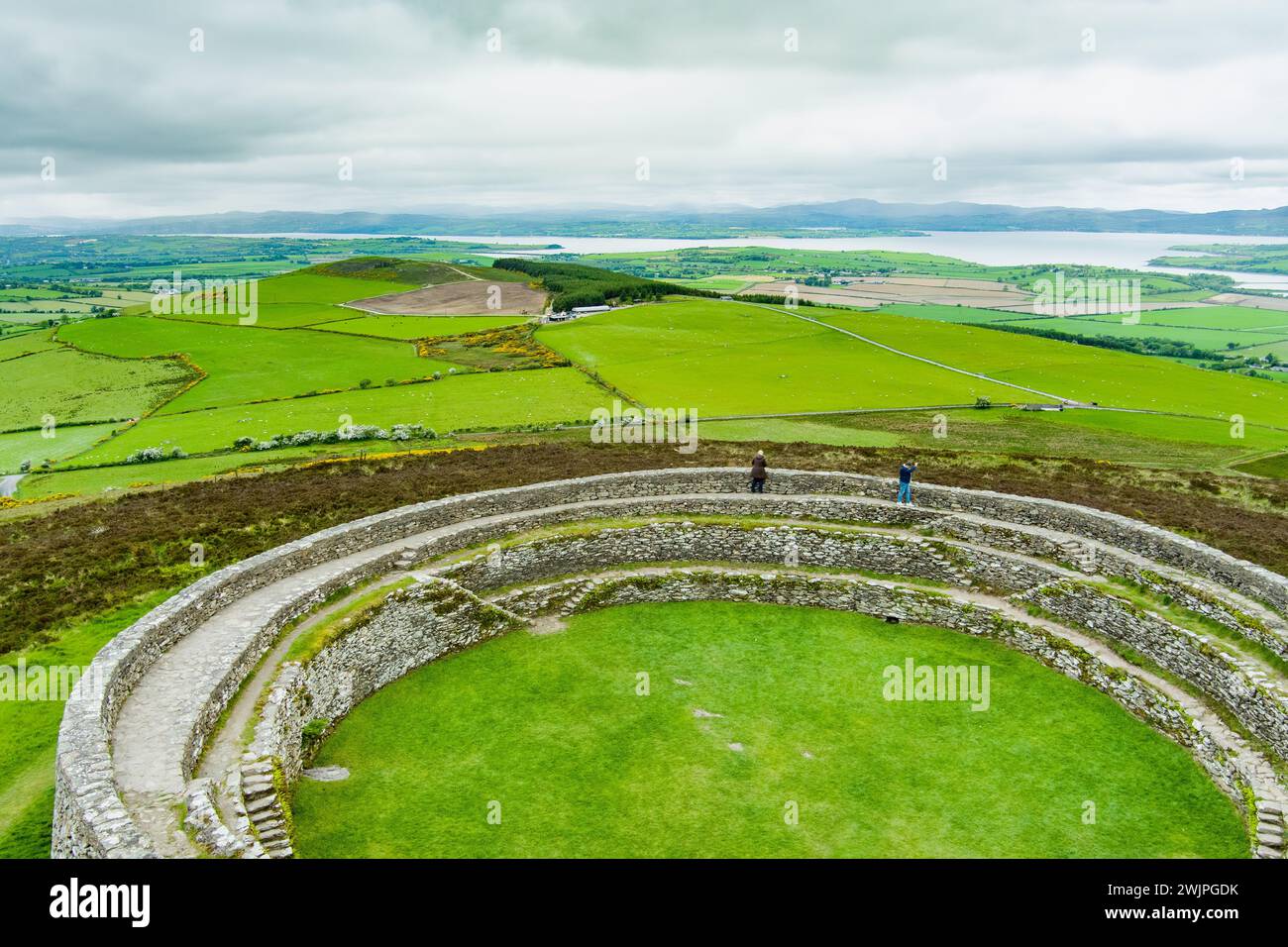 Grianan of Aileach, ancient drystone ring fort, part of lager ...