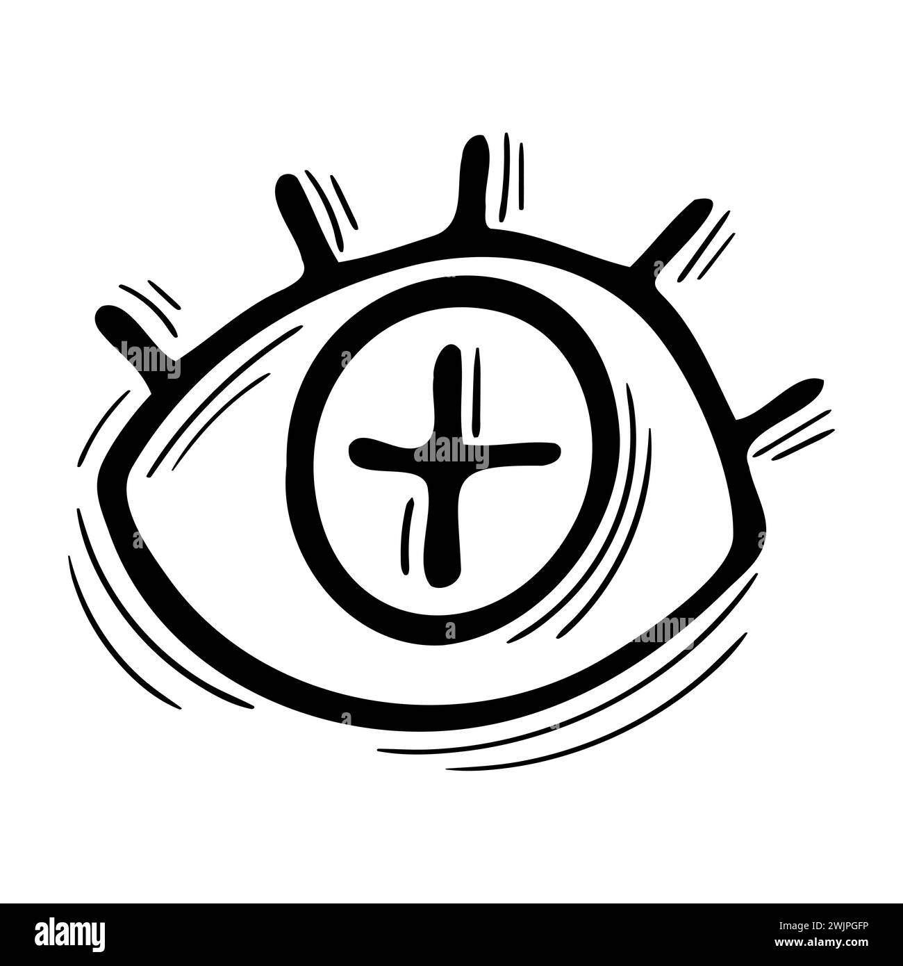 Evil eye. Doodle abstract talisman. Mystical element. Magical hand ...