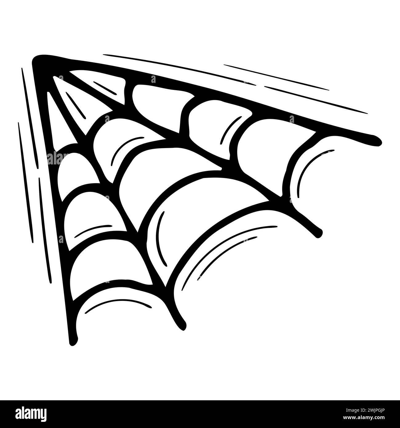 Hand drawn spider web. Doodle style cobweb. Halloween background ...
