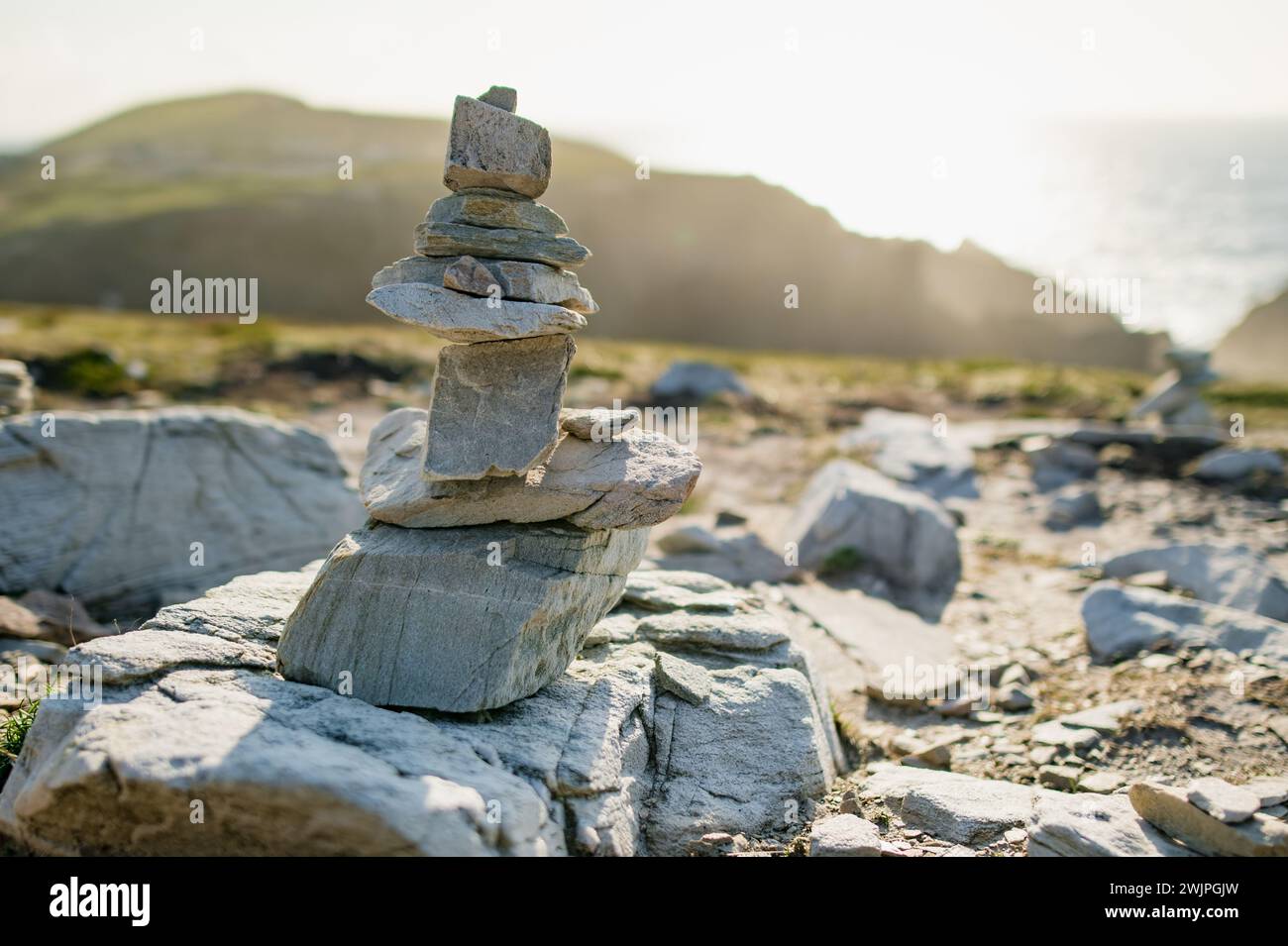 Stones stacks at Malin Head, Ireland's northernmost point, Wild ...