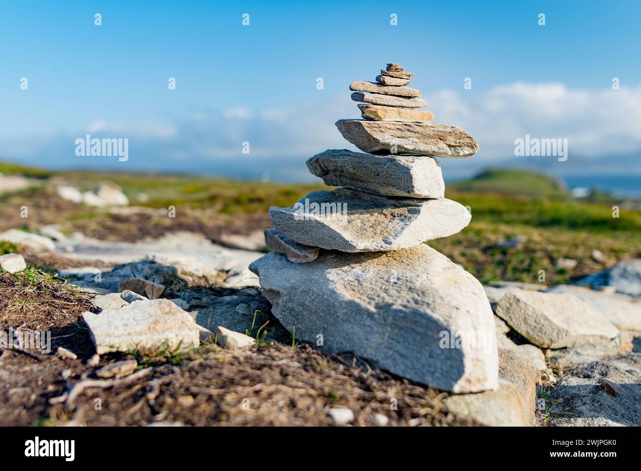 Stones stacks at Malin Head, Ireland's northernmost point, Wild ...