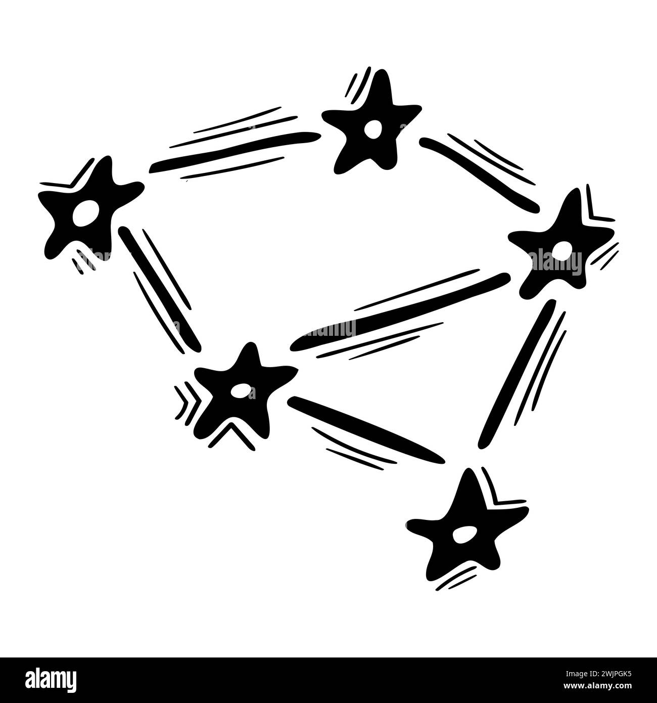 Hand drawn constellation, stars. Astronomy. Magical element. Symbol of ...