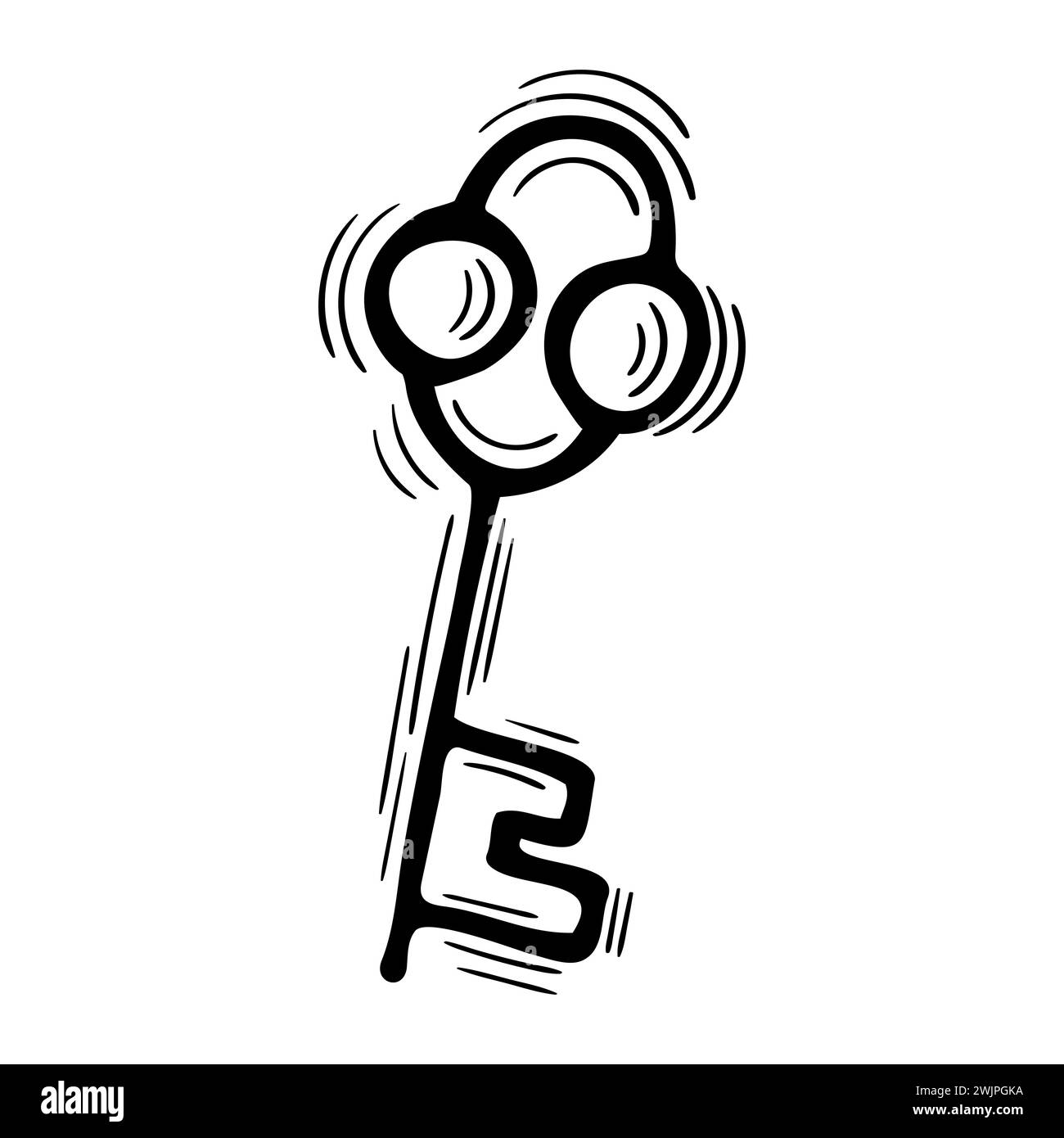 Hand drawn key. Magical element. Symbol of esotericism, mysticism ...