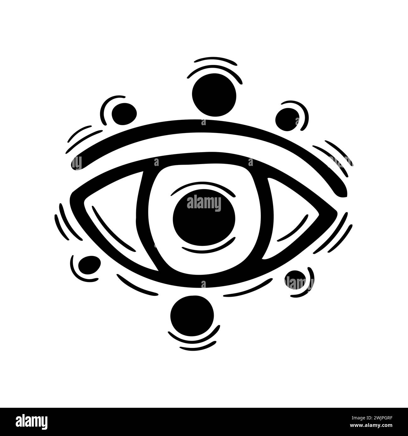 Evil eye. Doodle abstract talisman. Mystical element. Magical hand ...