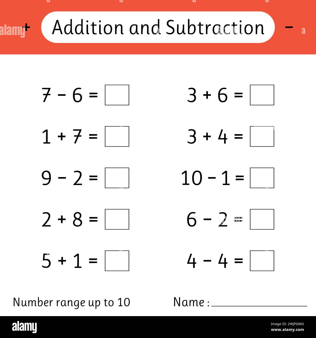 Addition and Subtraction. Number range up to 10. Mathematics. Math ...