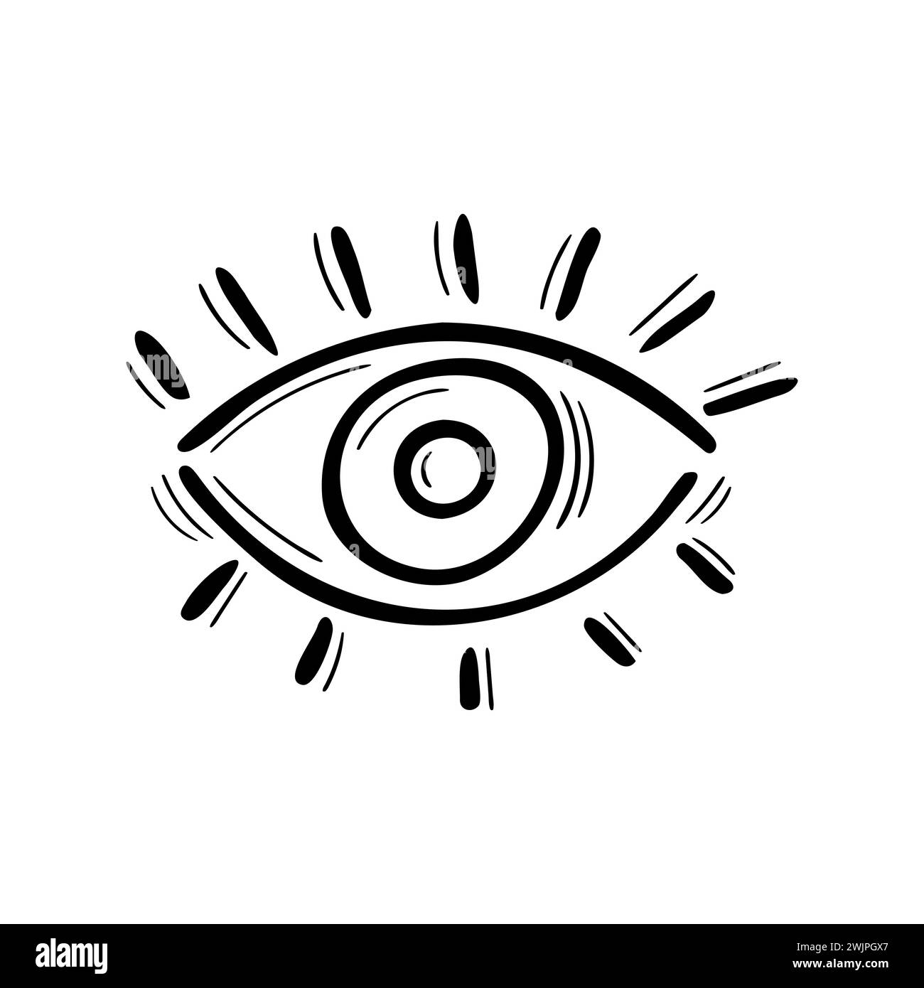 Evil eye. Doodle abstract talisman. Mystical element. Magical hand ...