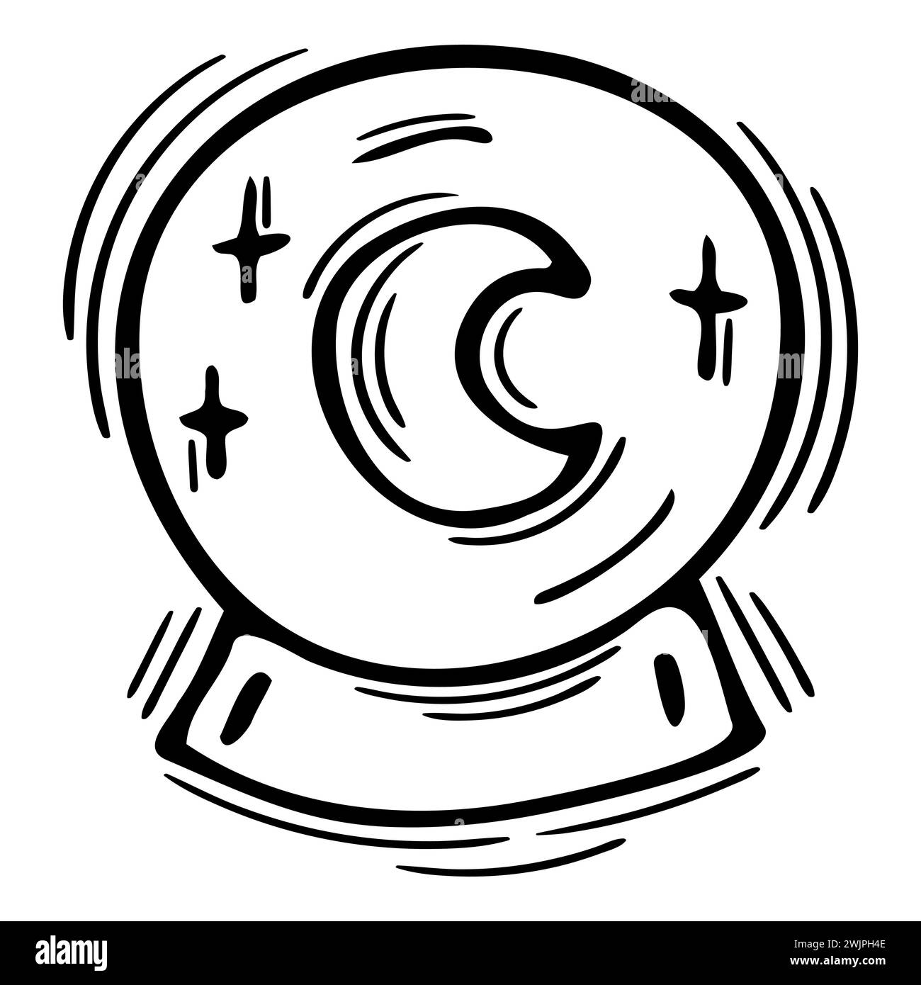 Hand drawn magic ball for predictions. Magical element. Symbol of ...