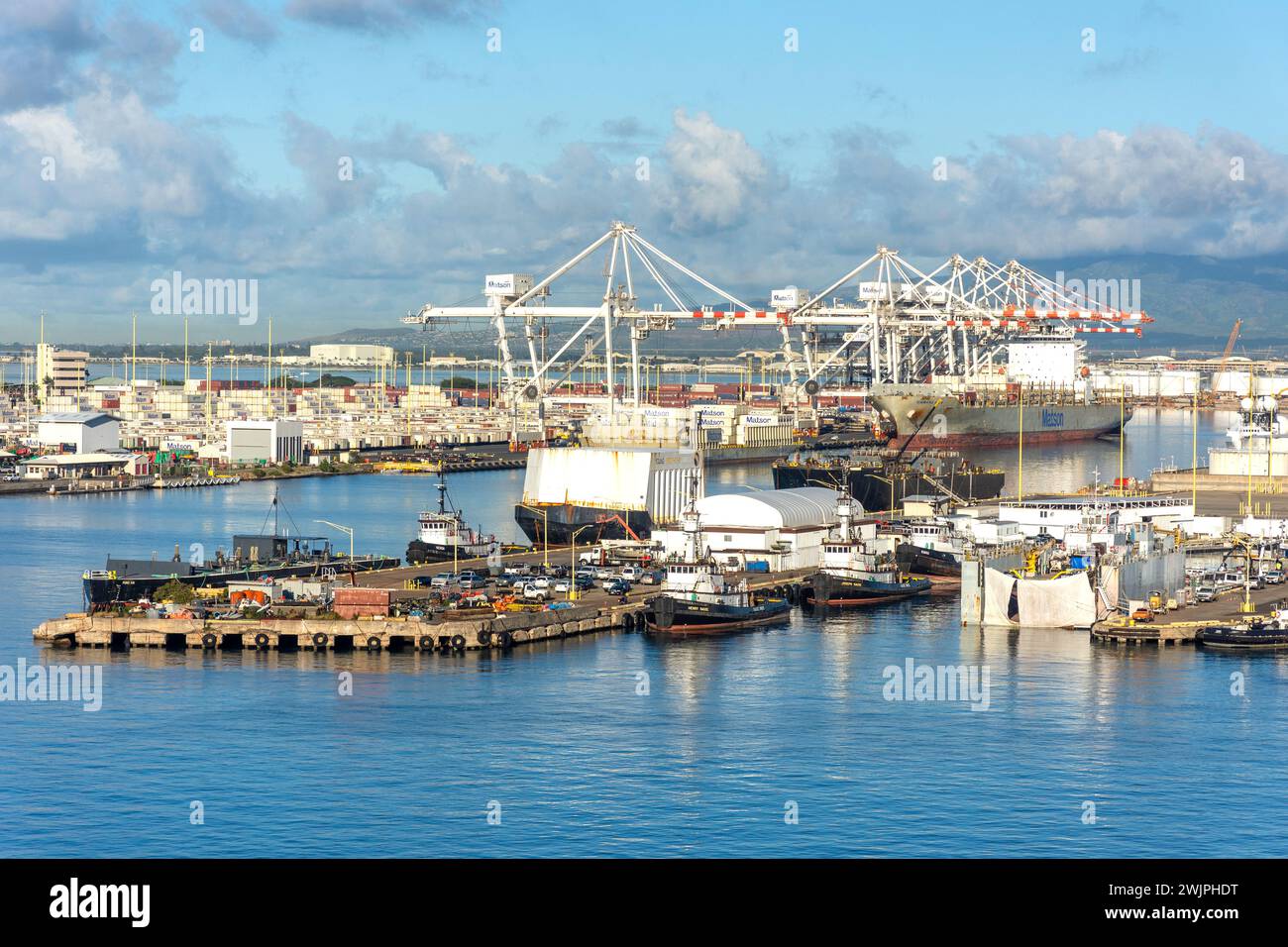 Ships shipping container port ports harbour harbor honolulu city hi-res ...