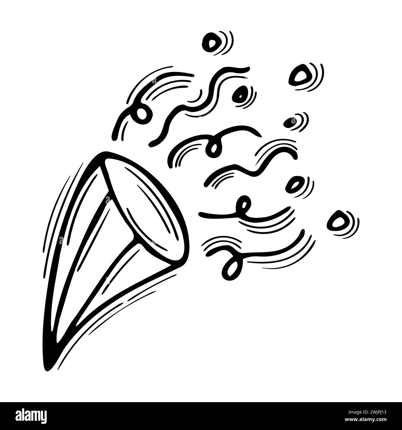 Hand drawn firework. Celebration concept. Doodle petard, firecracker ...