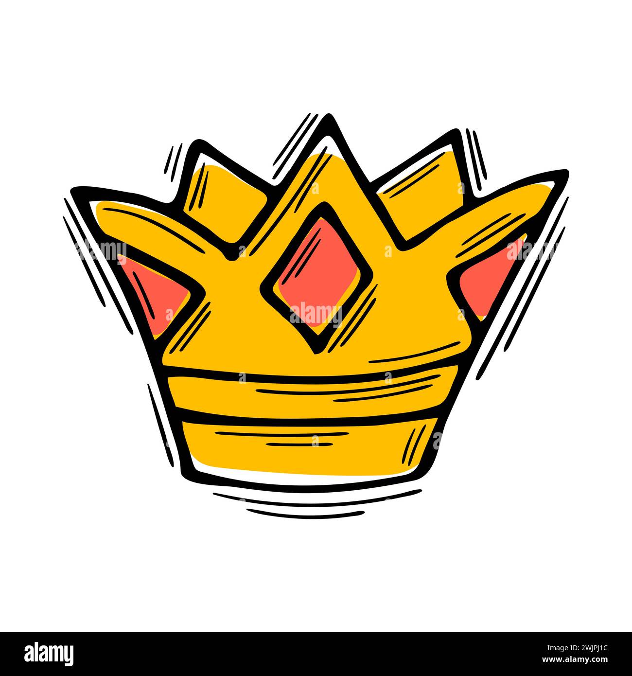 Hand drawn crown. Sketch style. Royal tiara. Doodle icon. Vector ...