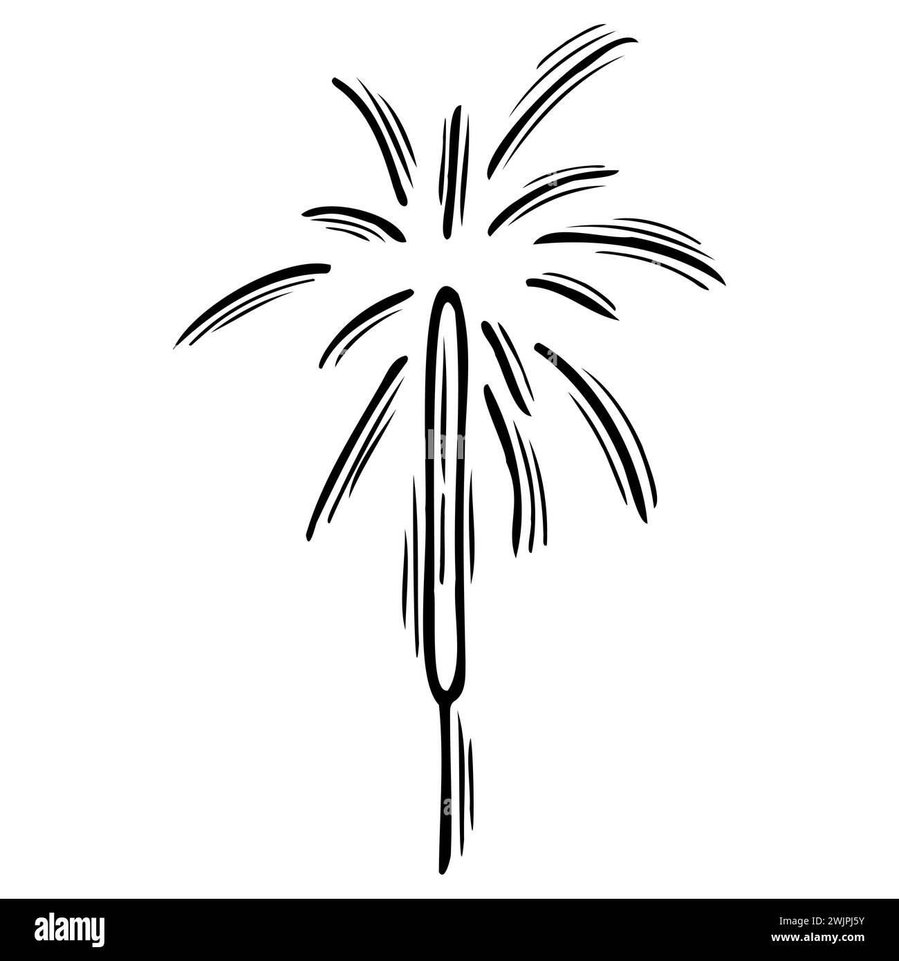 Hand drawn sparkler. Doodle firecracker, firework, petard. Celebration ...