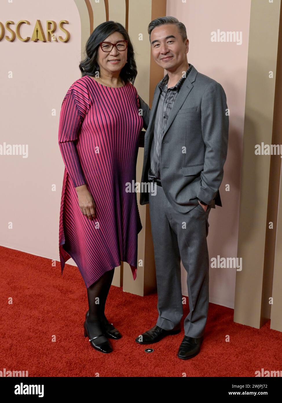 February 12, 2024, Beverly Hills, California, USA: Jean Tsien and S ...