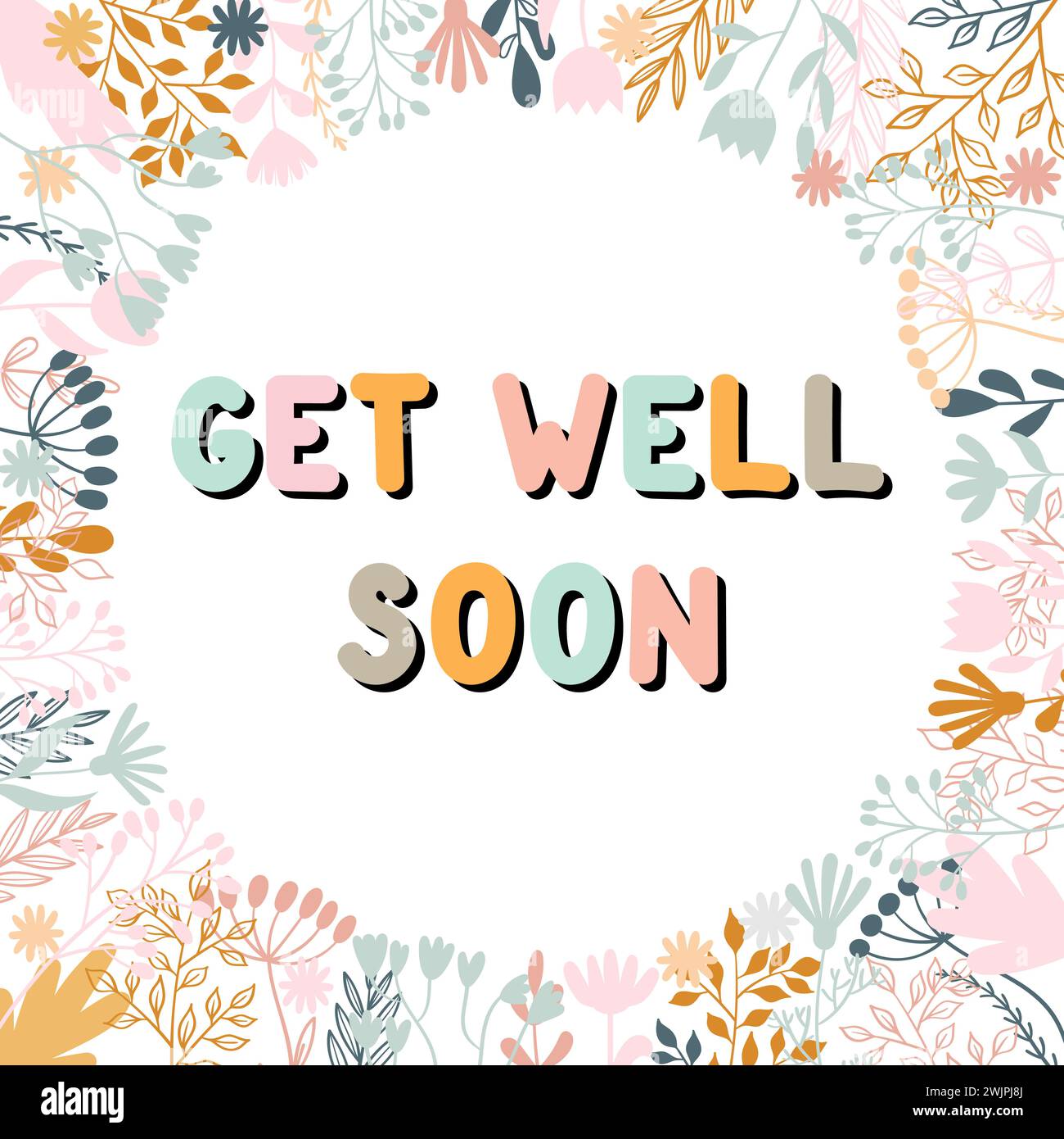Get well soon. Inspirational and motivating phrase. Quote, slogan ...
