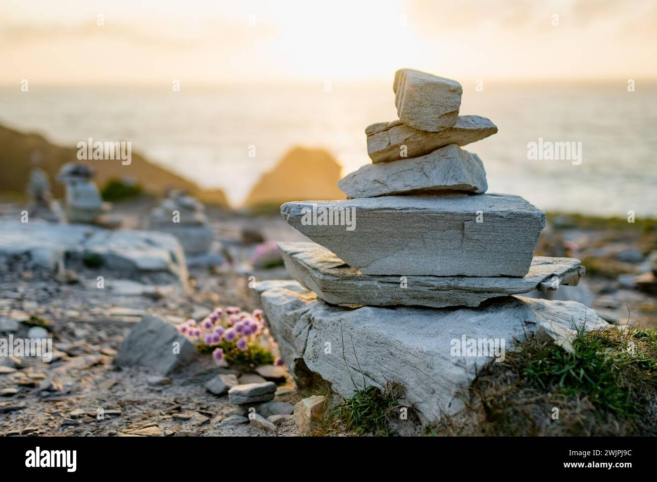 Stones stacks at Malin Head, Ireland's northernmost point, Wild ...