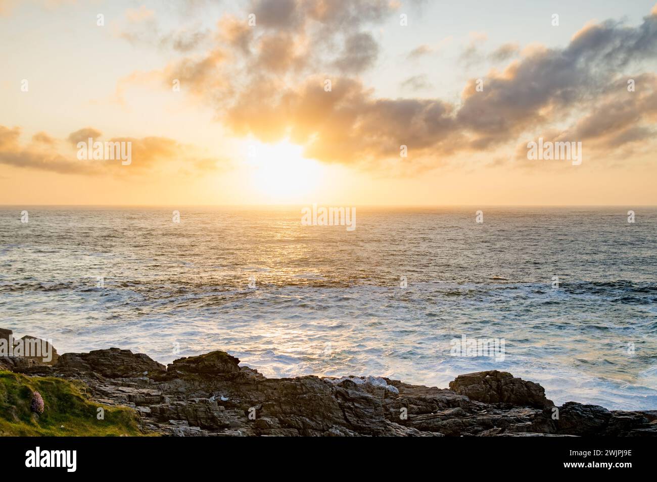 Sun setting at Malin Head, Ireland's northernmost point, Wild Atlantic ...