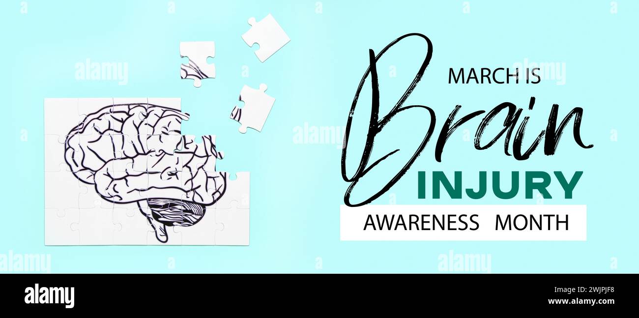 Banner for Brain Injury Awareness Month with jigsaw puzzle Stock Photo ...