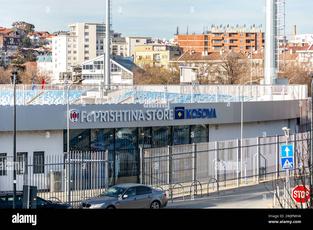 Pristina, Kosovo - FEB 5, 2024: The Fadil Vokrri Stadium is a stadium ...