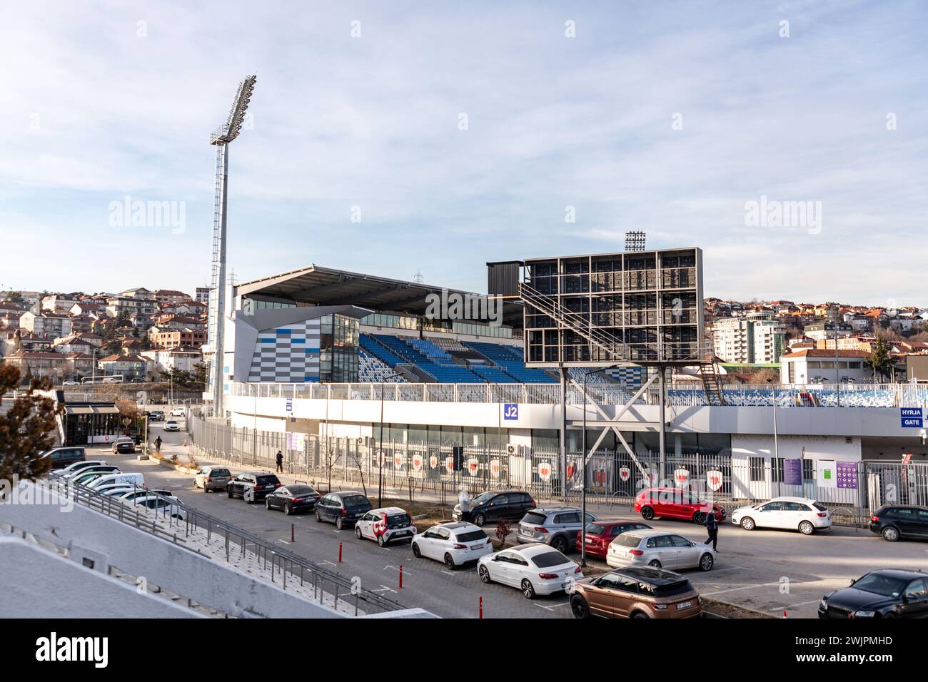 Pristina, Kosovo - FEB 5, 2024: The Fadil Vokrri Stadium is a stadium ...
