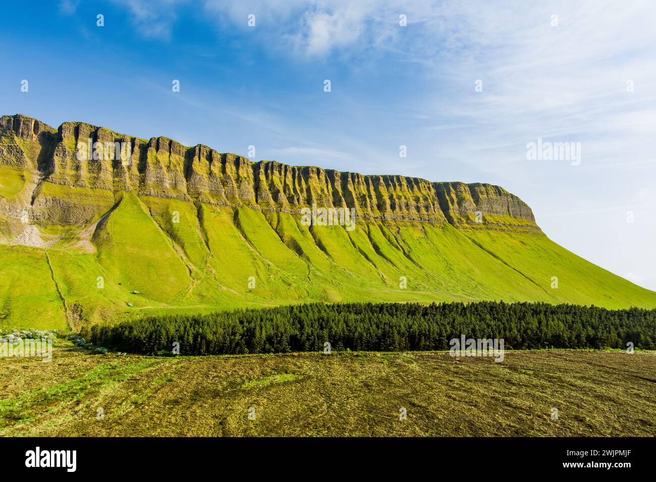 Aerial view of Benbulbin, aka Benbulben or Ben Bulben, iconic landmark ...