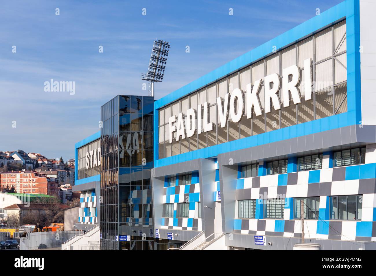 Pristina, Kosovo - FEB 5, 2024: The Fadil Vokrri Stadium is a stadium ...