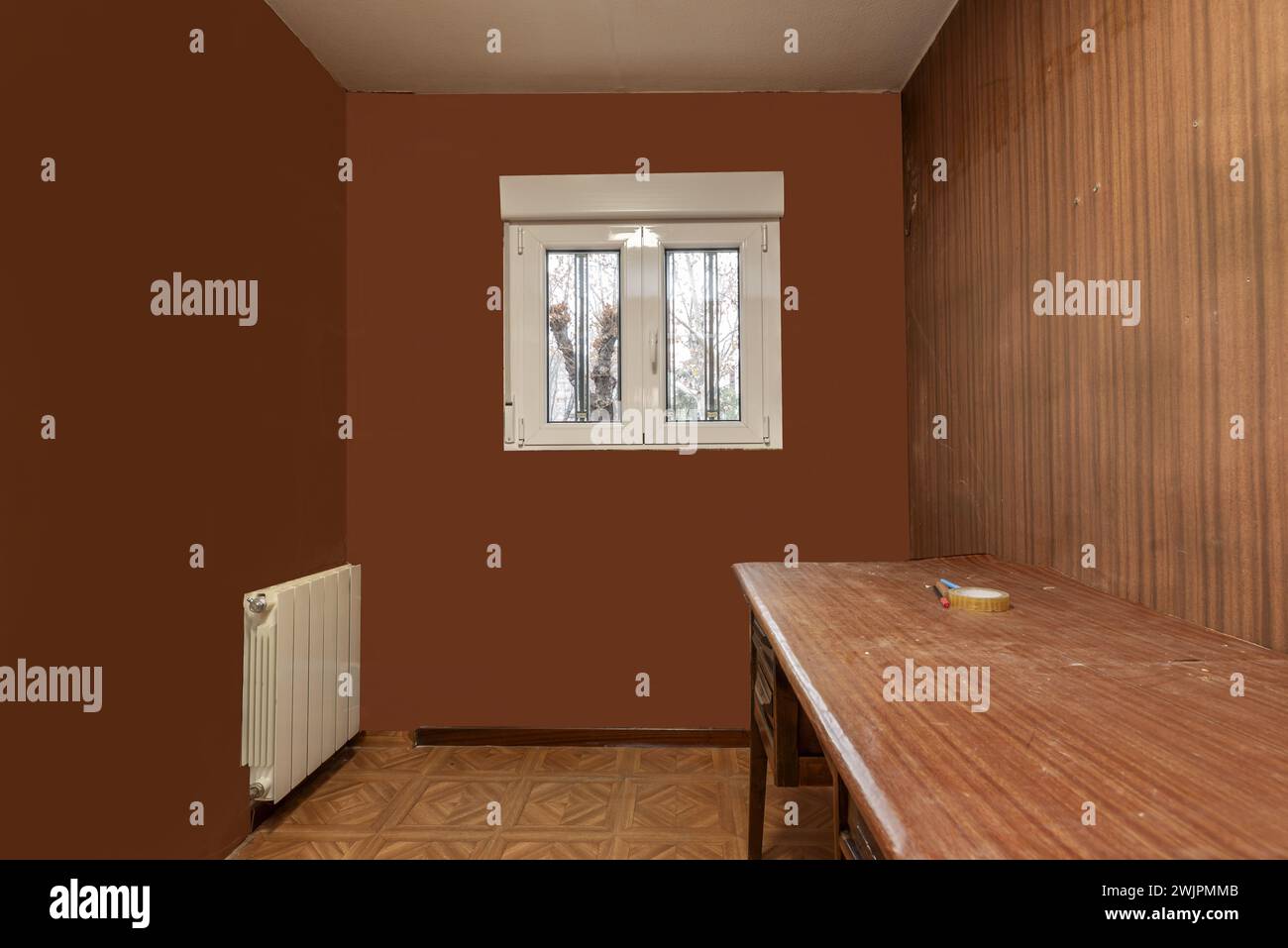 Ugly old room with dirty furniture in a house in need of comprehensive ...