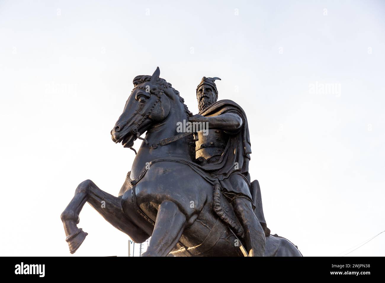 Pristina, Kosovo - February 5, 2024: Skanderbeg Square is a central ...
