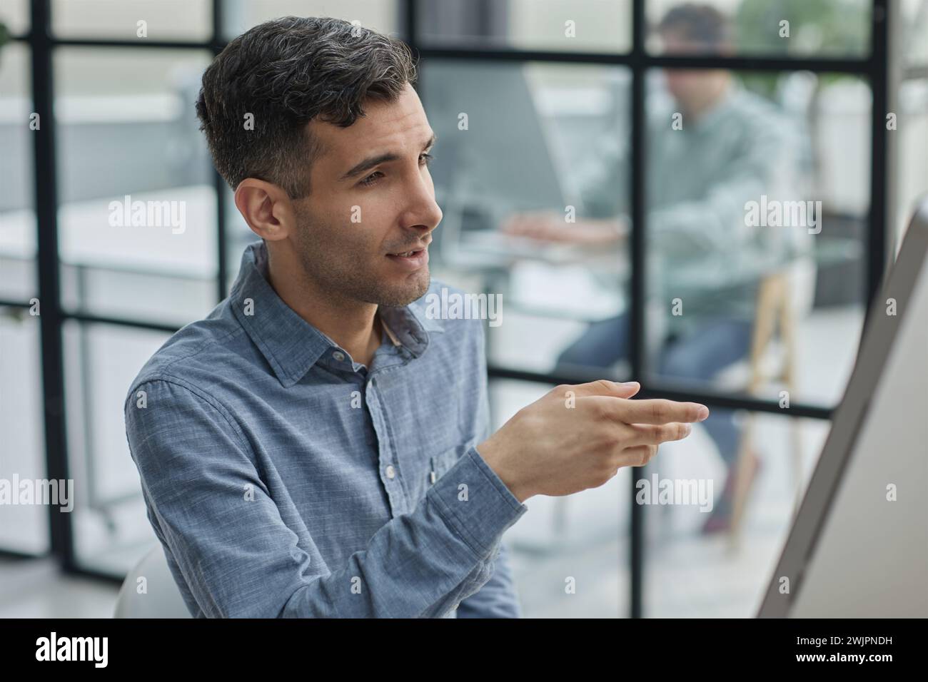 In Big Diverse Corporate Office Portrait of Beautiful Manager Using ...