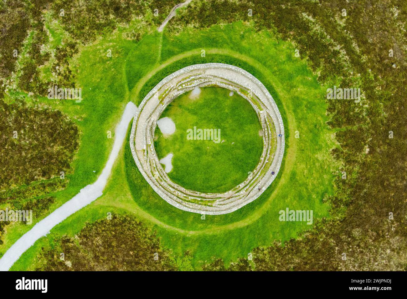 Grianan of Aileach, ancient drystone ring fort, part of lager ...