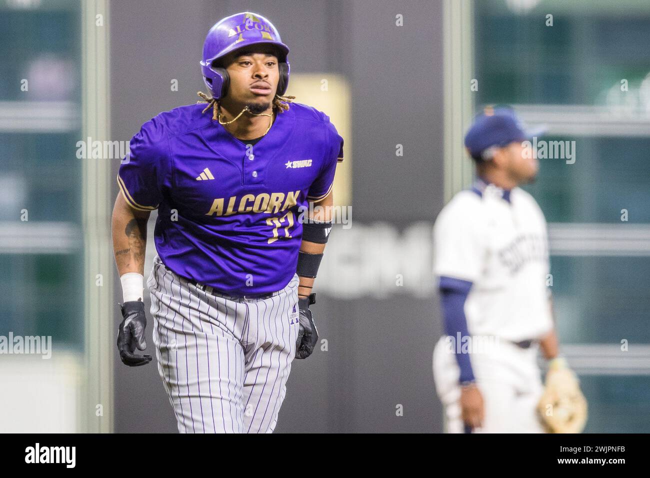 February 16, 2024: Alcorn State Braves first baseman Kalum Banks Jr ...