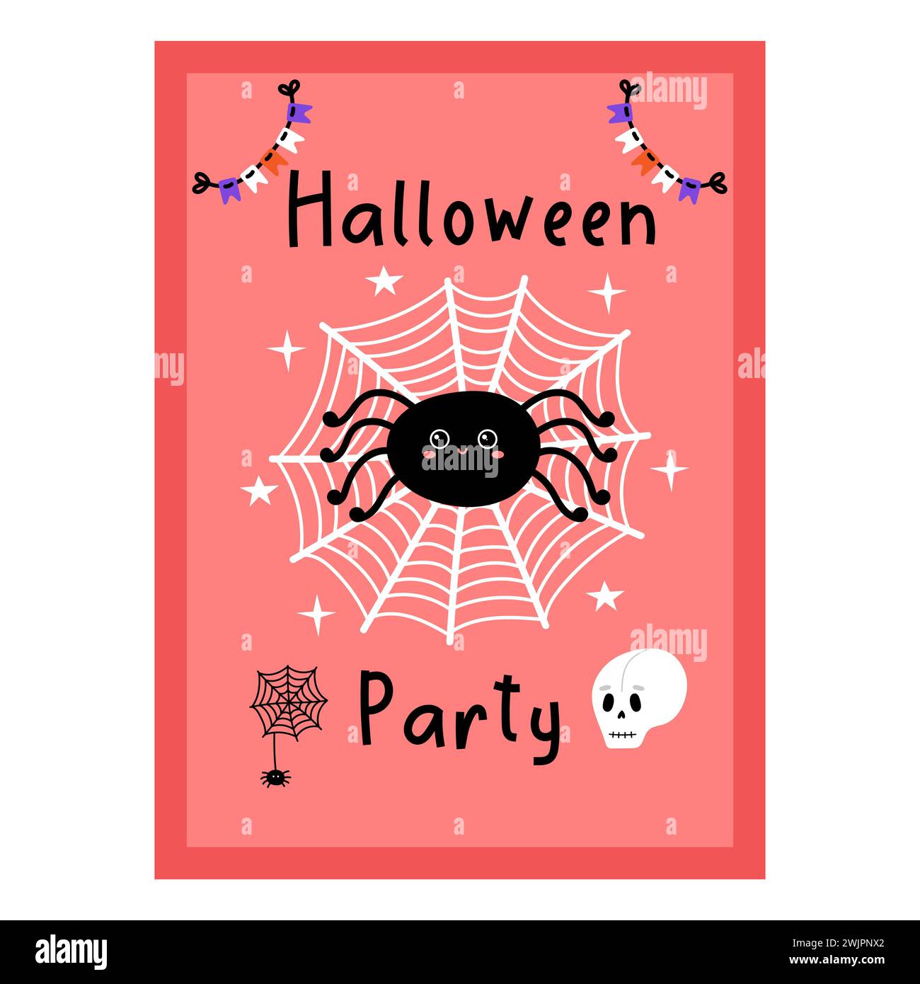 Halloween party poster. Hand drawn placard. Art cover horror night ...